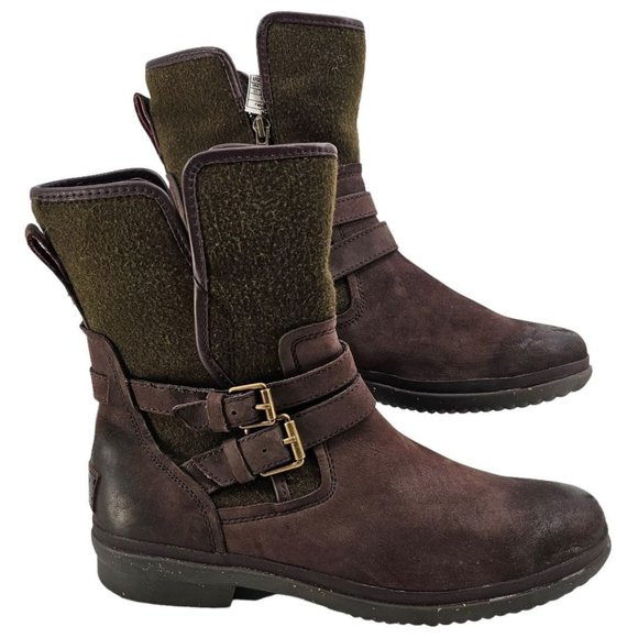 UGG | Shoes | Ugg Womens 1 Simmens Waterproof Leather Wool Lined Side ...